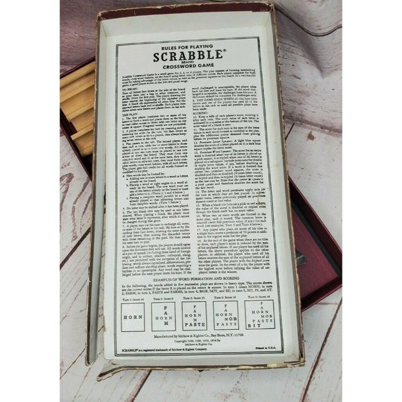 Scrabble | Games | Vintage 948 Scrabble Board Game Selchow Righter ...
